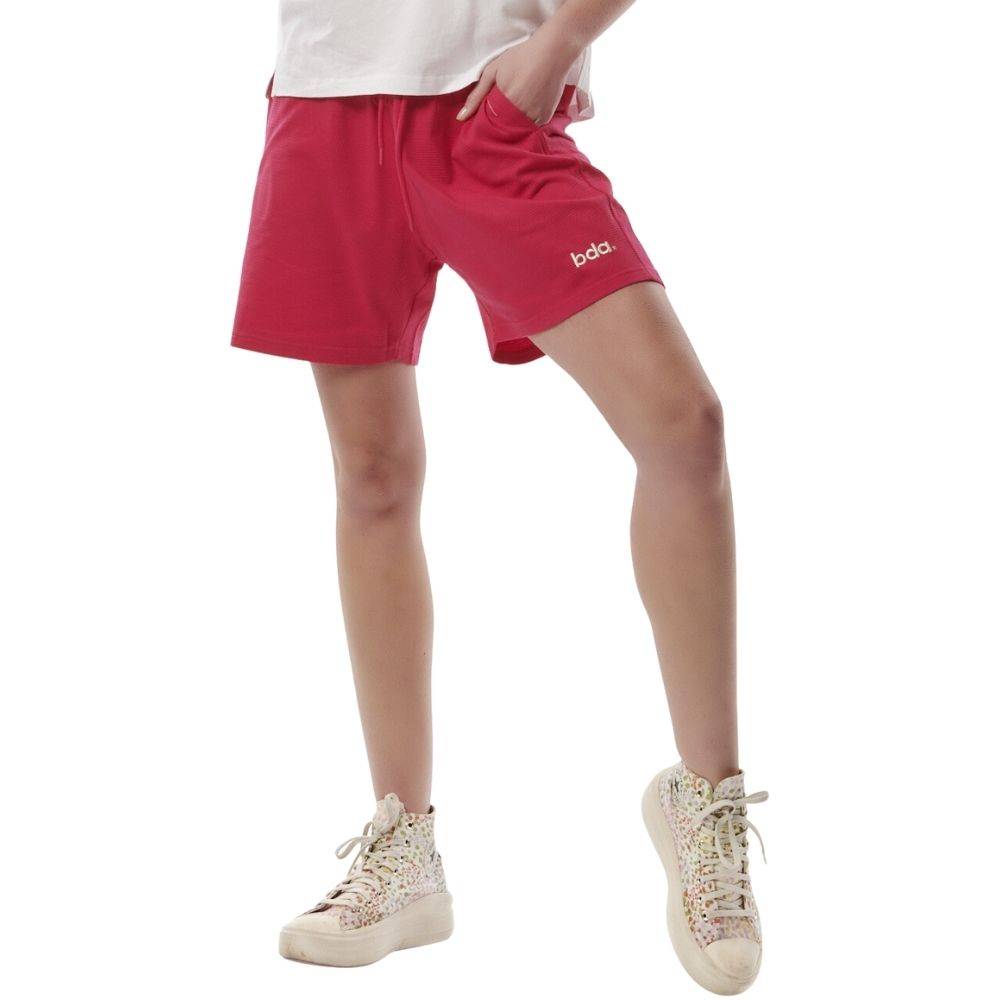 BODY ACTION WOMEN'S SUSTAINABLE HIGH-WAIST LONG SHORTS - 031327-FUCHSIA